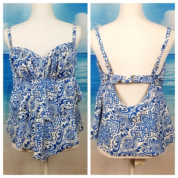 Sunsets | Swim | Sunsets Bluewhite Womans Tankini Top Bathing Swim Suit ...